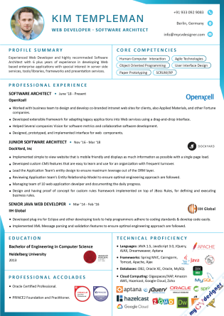 Visual CV & Resume Templates – My CV Designer